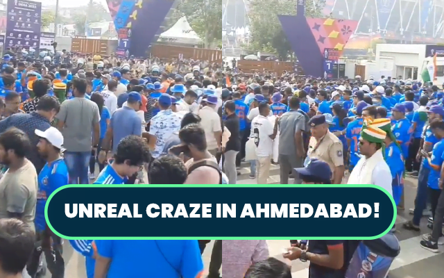 Huge crowd gathers in Ahmedabad 5 hours before IND vs PAK