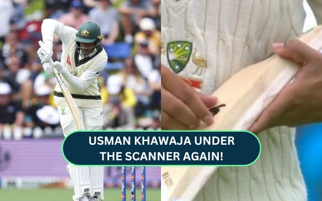 Usman Khawaja forced to take off a banned dove sticker from bat
